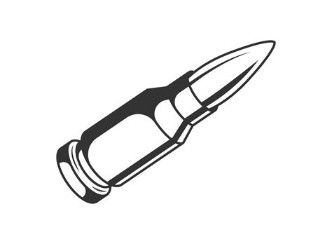 Cartridges Icon In Flat Style Bullet Ammunition Symbol Illustration On