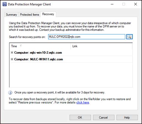 用戶端保護終端使用者復原 （eur） 無法在 Data Protection Manager 中運作。 Microsoft Learn