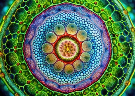 Detailed Microscopic Crosssection Of A Plant Stem A Visual Guide To