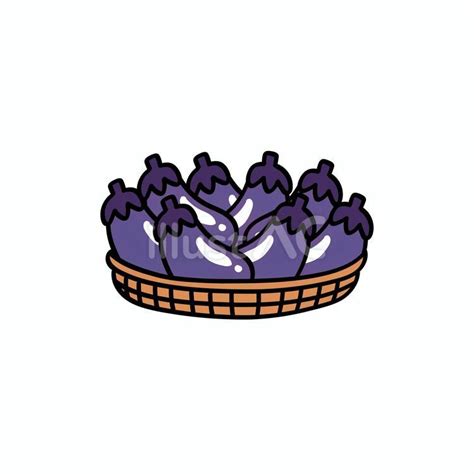 かごに入ったナスのイラスト素材イラスト No 25053370｜無料イラスト・フリー素材なら「イラストac」