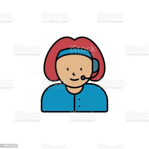 콜 센터 아바타 소녀 라인 아이콘 콜 센터 일러스트 아이콘의 요소입니다 프리미엄 품질 그래픽 디자인 아이콘 웹 로고 모바일 앱 Ui Ux에 사용할 수 있습니다 가공의 인물에