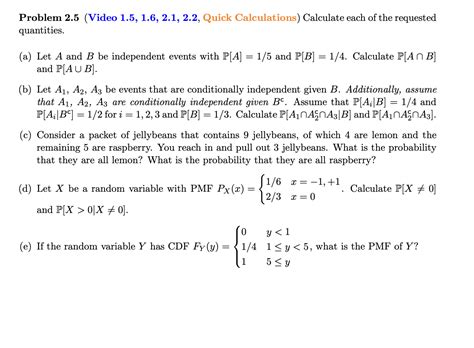 Solved Quantities A Let A And B Be Independent Events