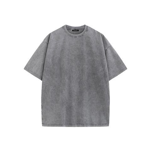 Heavyweight Grey Washed Blank T Shirt Luxury Minimal Streetwear