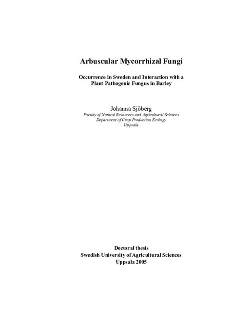 (PDF) Arbuscular Mycorrhizal Fungi: Methods and Protocols