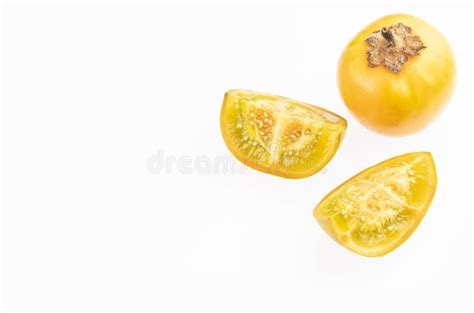 Typical Colombian Tropical Exotic Fruit Called Lulo Solanum Quitoense