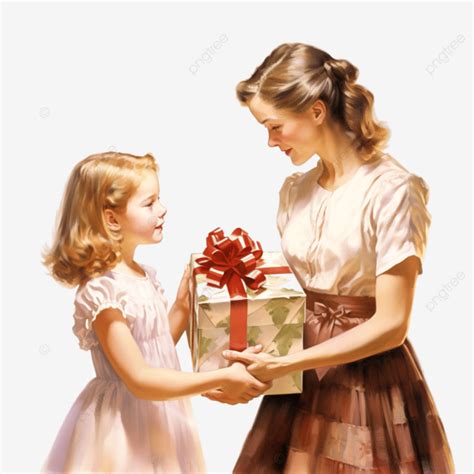 크리스마스를 축하하기 위해 딸에게 선물을 주는 어머니 산타 산타 클로스 산타 선물 Png 일러스트 및 이미지 에 대한 무료 다운로드 Pngtree