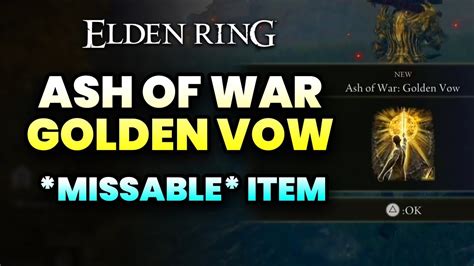 How To Get Golden Vow Ash Of War Elden Ring Youtube