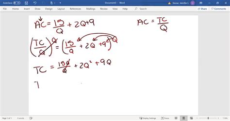 solved the total cost function of a good is given by tc q 2 3 q 36