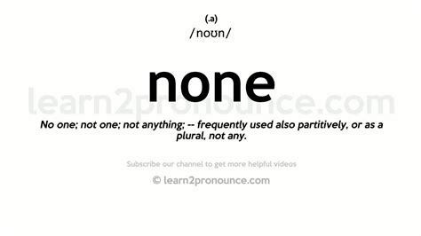 Pronunciation Of None Definition Of None YouTube