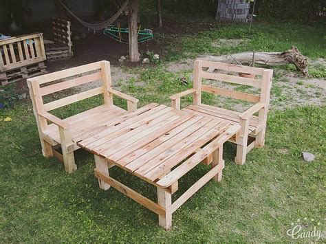 Diy Pallet Outdoor Furniture Set 101 Pallets