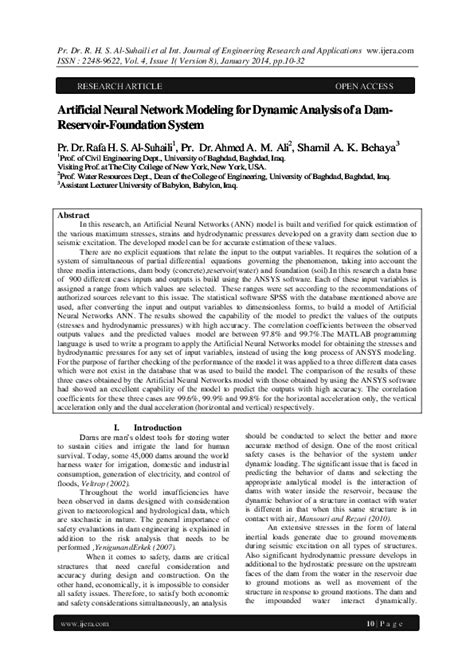 Pdf Artificial Neural Network Modeling For Dynamic Analysis Of A Dam Reservoir Foundation System