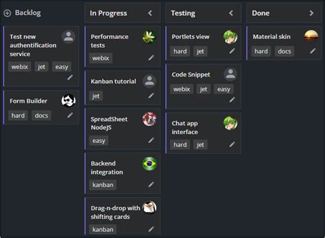 Kanban Skins Of Ui Complex Widgets Kanban Board Webix Docs
