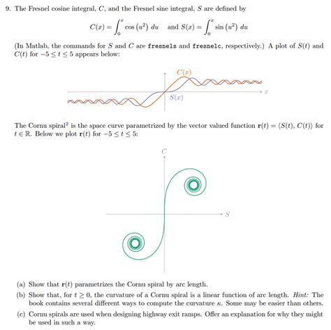 Solved The Fresnel Cosine Integral C And The Fresnel Sine Integral S 1 Answer