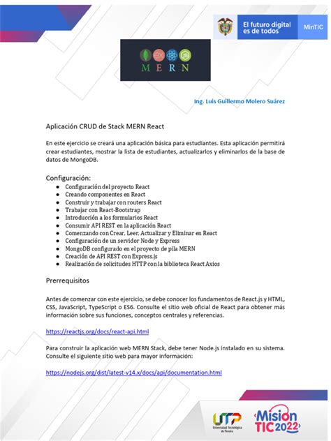 05 Aplicación Crud Mern 1 Pdf Bootstrap Marco Frontal