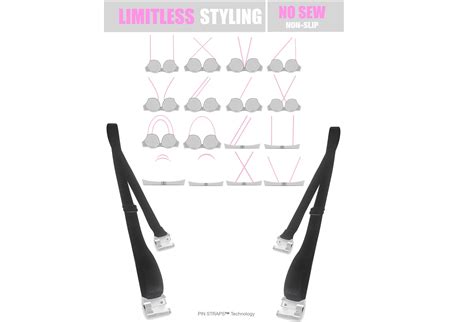 Non Slip Up Lift No Sew Multiway Replacement Detachable Elastic Bra