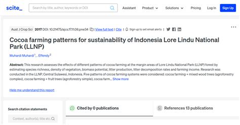 Cocoa Farming Patterns For Sustainability Of Indonesia Lore Lindu