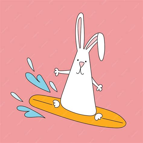 2023년의 토끼 상징입니다 서핑 달력 템플릿에 있는 토끼입니다 프리미엄 벡터