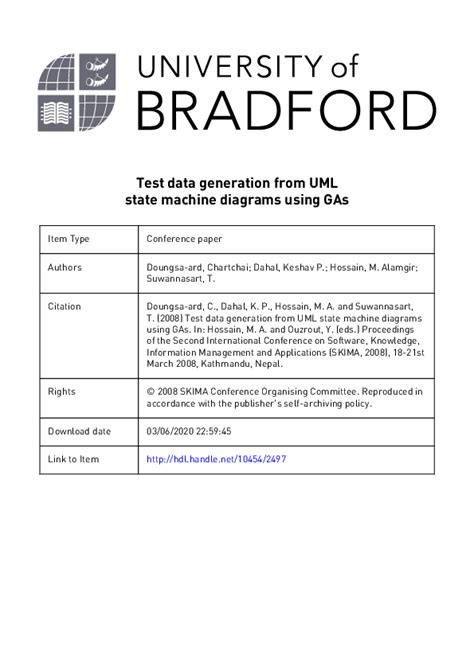 Pdf Test Data Generation From Uml State Machine Diagrams Using Gas Mdalamgir Hossain