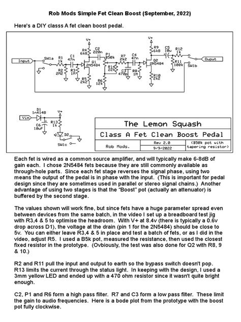 Diy Fet Clean Boost Pdf Field Effect Transistor Amplifier