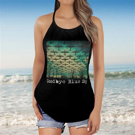 Goodbye Blue Sky Pink Floyd Criss Cross Tank Top Otherbrick