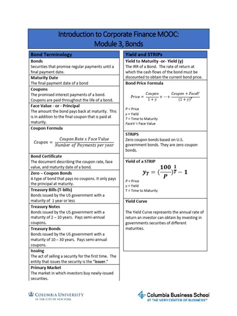 Module 3 Quick Reference Guide Download Free Pdf Bonds Finance Yield Finance