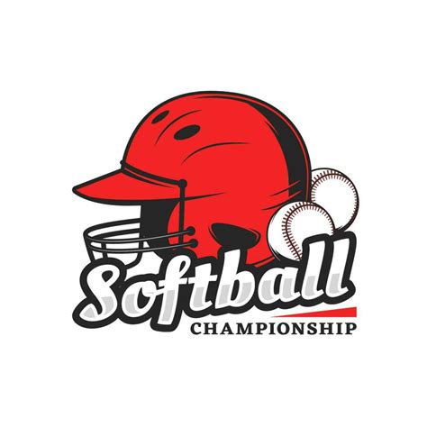 Softball Championship Icon With Red Player Helmet 23498305 Vector Art