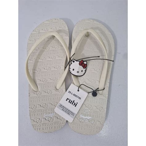 Jual Sendal Rubi Edisi Hello Kitty White Putih Gading Sandal Shopee Indonesia