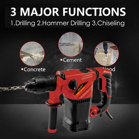 Electric Rotary Hammer Drill 1500w Sds Impact Drill Breaker Chisel Bits