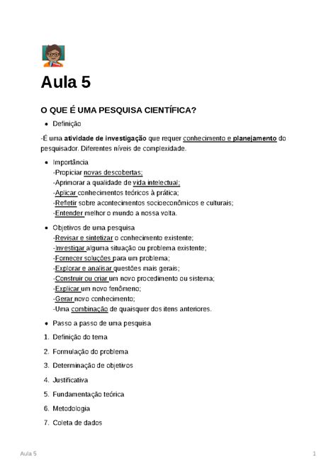Aula 5 1 Aula Referente A Metodologia Da Pesquisa Aula 5 O Que É