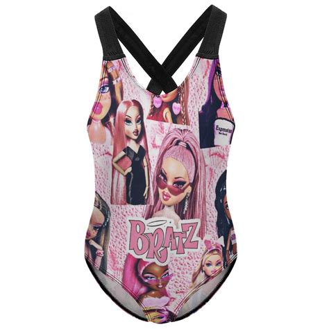Girls Brat Z One Piece Swimsuits Bathing Suits Cross Back Swimwear