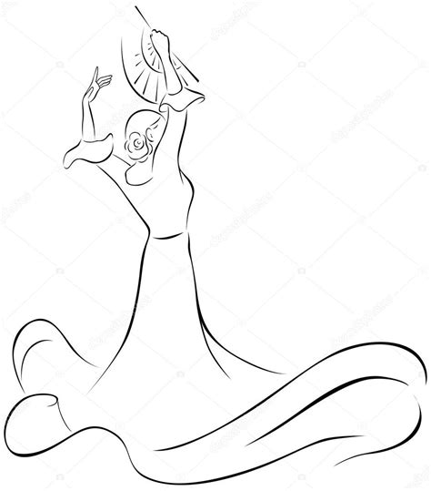 Flamenco Dancer With Fan — Stock Vector © Hanaschwarz 22516171