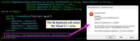 Bug Alert Assertion Failed On Regexp Calls In Access 2508