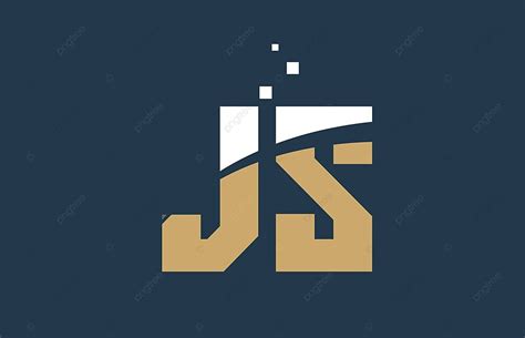 Alphabet Letter Combination Of Js J And S In Yellow White And Blue Colors For L Vector