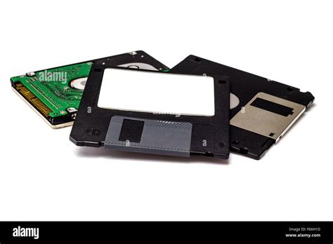 Floppy Disk And Hard Disk On White Background Stock Photo Alamy