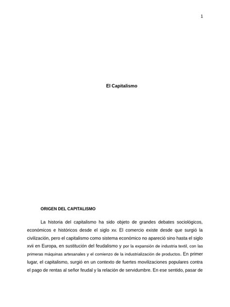 El Capitalismo | PDF | Capitalismo | Finanzas y administración del dinero