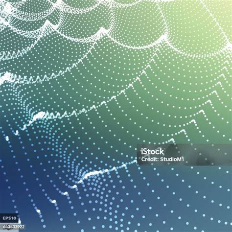 물결 모양의 그리드 배경입니다 3d 벡터 일러스트입니다 3차원 형태에 대한 스톡 벡터 아트 및 기타 이미지 3차원 형태 격자 파이 고리 사슬 Istock