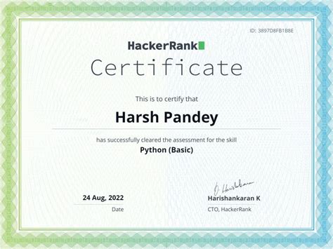 harsh pandey on linkedin python hackerrank certification