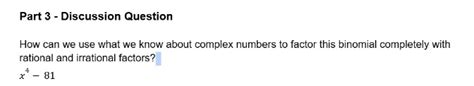 Solved Part 3 Discussion QuestionHow Can We Use What We Chegg
