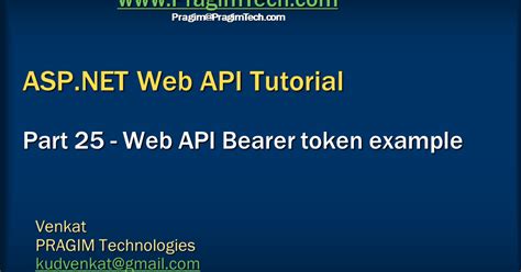 Sql Server Net And C Video Tutorial Web Api Bearer Token Example