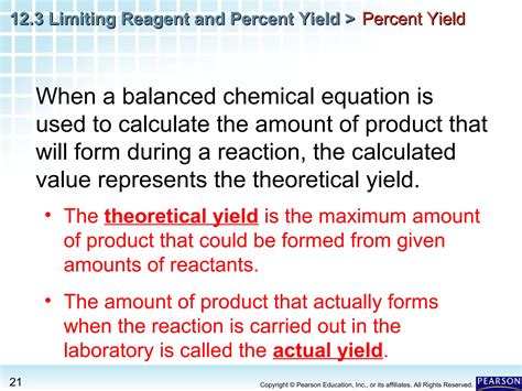 Limiting Reagents And Percent Yield Ppt