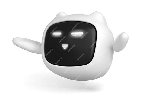 3d 귀여운 Ai 로 캐릭터 Chatbot 마스코트 아이콘 무료 벡터