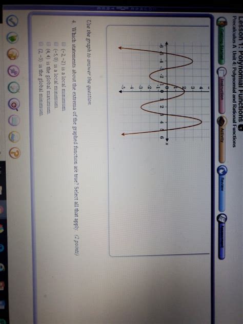 Solved Lesson Polynomial Functions Precalculus A Unit Chegg