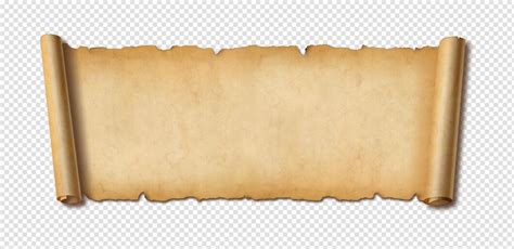 Premium Psd Old Paper Horizontal Banner Parchment Scroll Isolated On