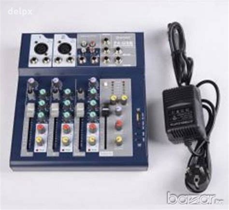 Миксер пулт 4 канален с 2 микрофонни и моно входа F4 Usb в Ресийвъри усилватели смесителни