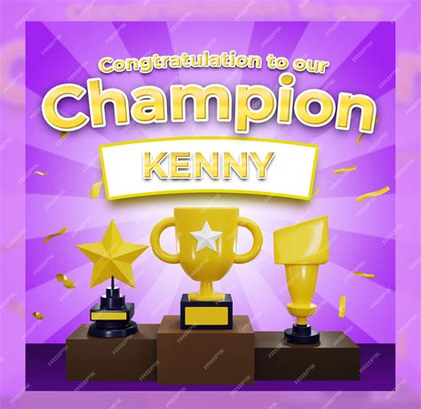 Premium Psd Congratulation Champion Winner Social Media Post Template