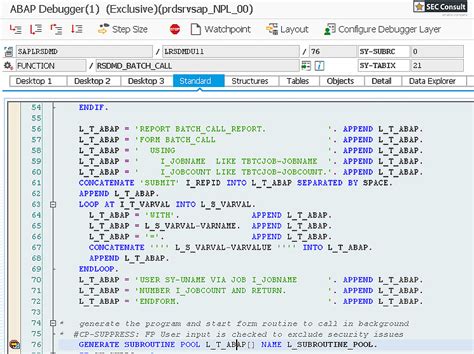 SAP Privilege Escalation Through ABAP Code Injection In SAP Business Warehouse SEC Consult