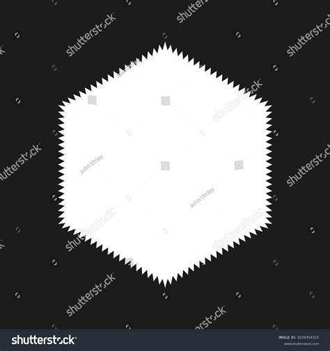 Zigzag Edge Hexagon Shape Border Frame Stock Vector Royalty Free