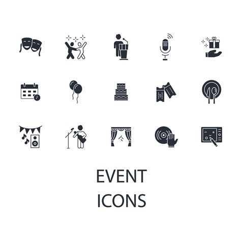 Event Icons Set Event Pack Symbol Vector Elements For Infographic Web 8022970 Vector Art At