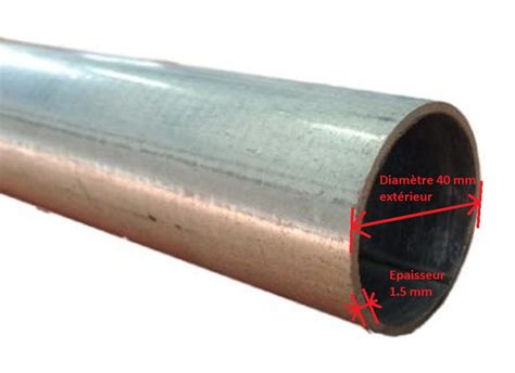 tube acier galvanisé 40 mm épaisseur 3 mm pour store