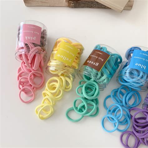 11대용량100개set 파스텔 쫀쫀 고무줄 컬러 머리끈 헤어끈 6color